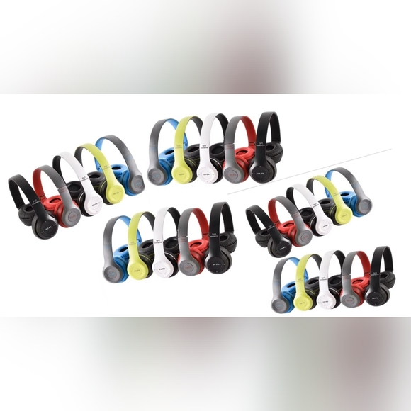 p47 | Headphones | 25 Stereo Headset Bluetooth 5 Edr Black White Red ...